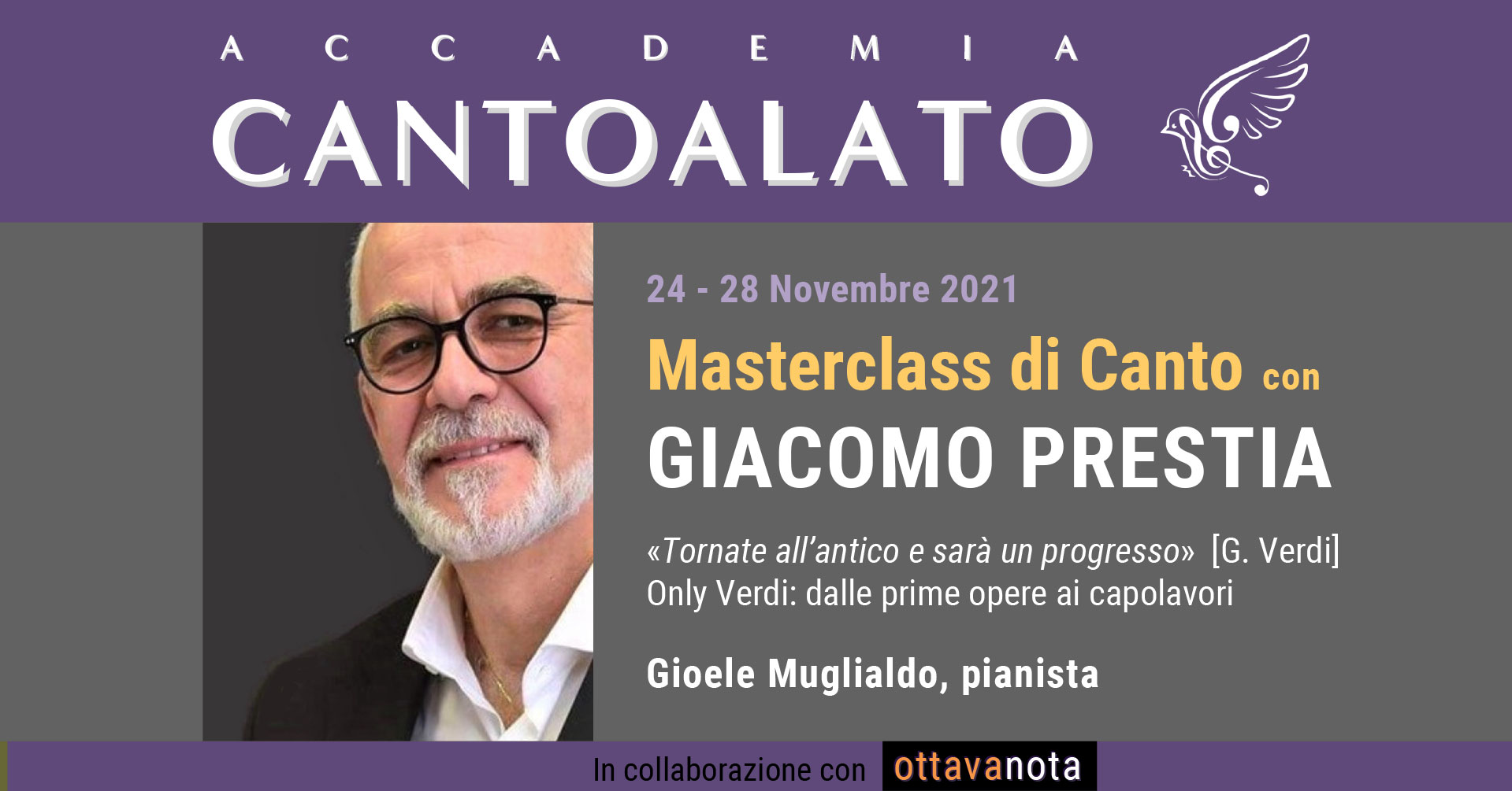 Masterclass di canto con Giacomo Prestia - Ottavanota Masterclass di canto con Giacomo Prestia - Ottavanota
